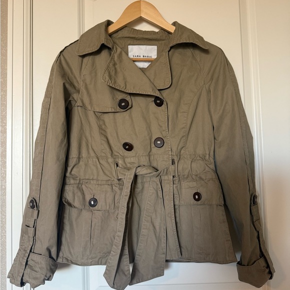 Zara | Jackets & Coats | Zara Basic Short Womens Trench Coat Size M ...